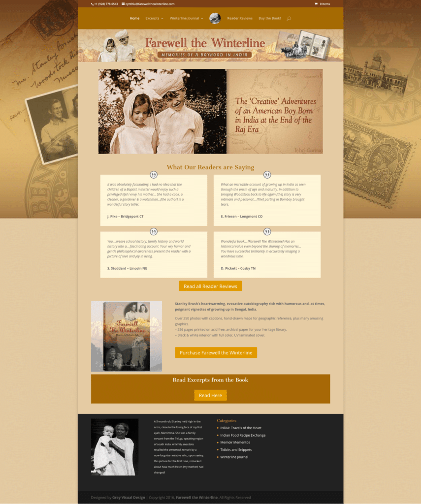 Autobiography Website Design | Grey Visual Web Design